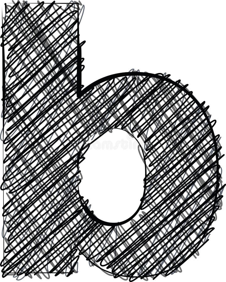 Hand draw font. LETTER b stock vector. Illustration of lettering ...