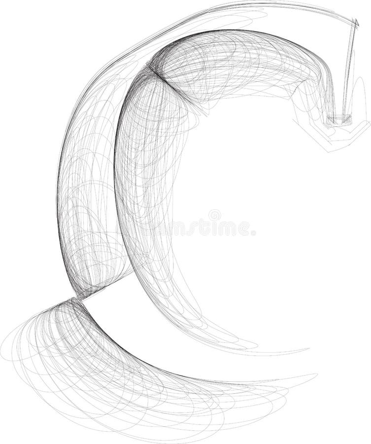 Hand draw font. LETTER c stock vector. Illustration of artistic - 100818610