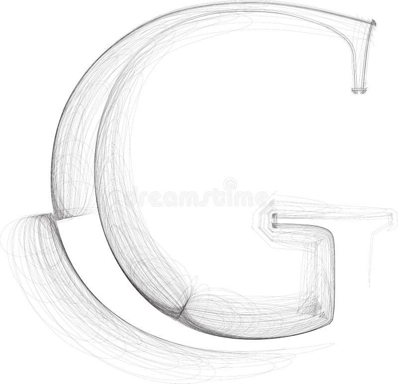 Hand draw font. LETTER G stock vector. Illustration of drawing - 100818331