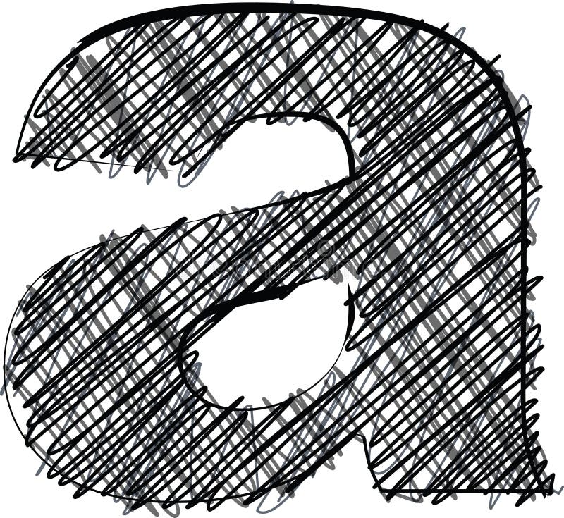 Hand draw font. LETTER a stock vector. Illustration of alphabet - 100905951