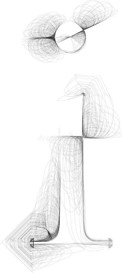 Hand draw font. LETTER i stock vector. Illustration of graphic - 100818602