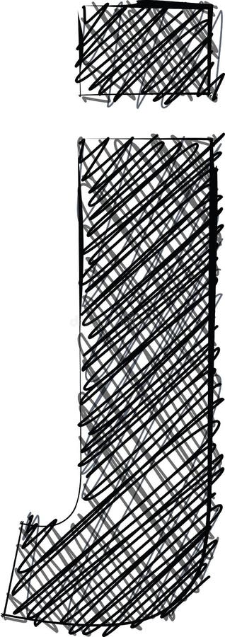 Hand draw font. LETTER j stock vector. Illustration of case - 100906608