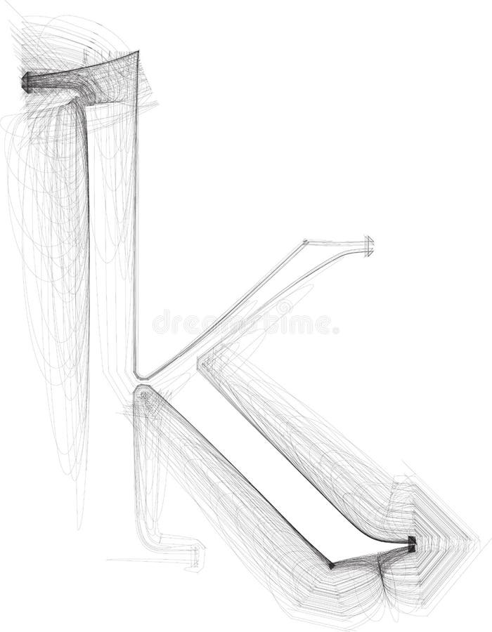 Hand draw font. LETTER k stock vector. Illustration of grunge - 100818504