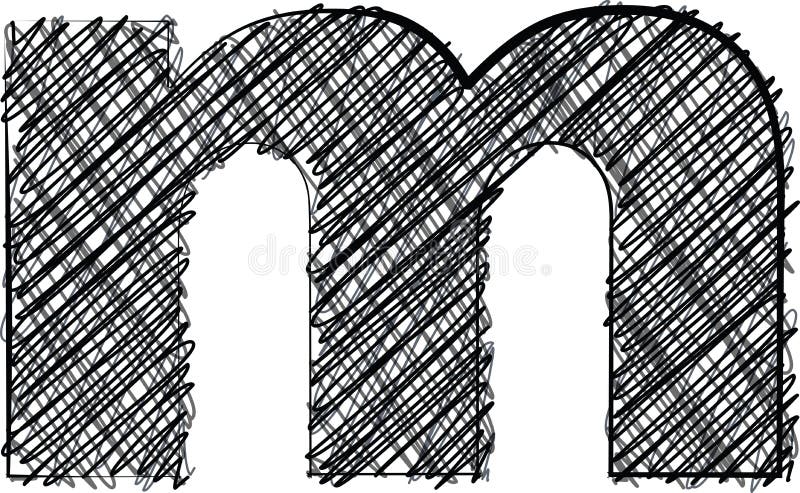 Hand draw font. LETTER m stock vector. Illustration of artistic - 100906695
