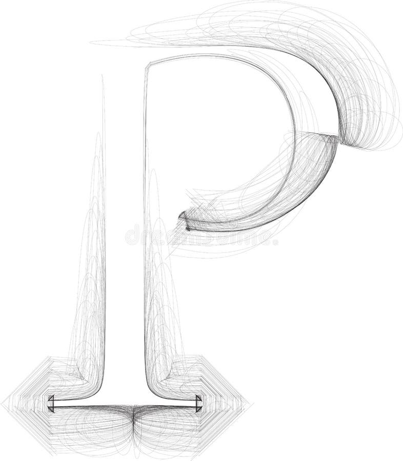 Hand draw font. LETTER P stock vector. Illustration of letter - 100818320
