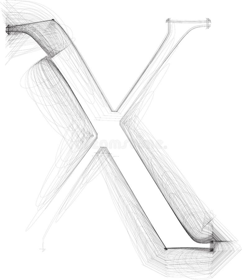 Hand draw font. LETTER X stock vector. Illustration of pattern - 100818200