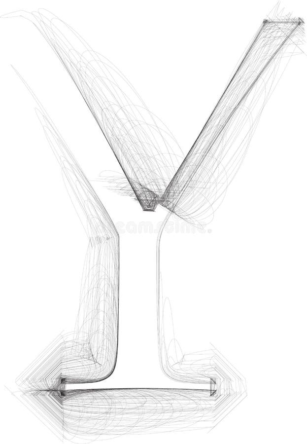 Hand draw font. LETTER Y stock vector. Illustration of pattern - 100818179