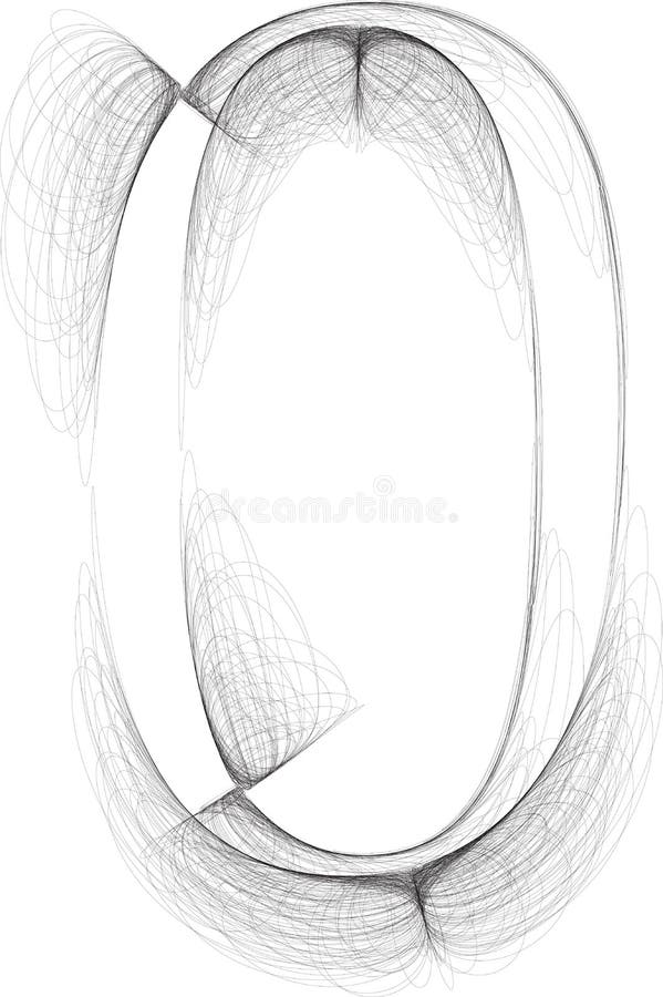 Hand draw font. NUMBER 0 stock vector. Illustration of silhouette ...