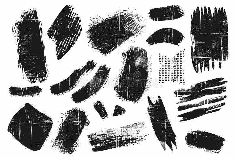 Hand Draw Grunge Scribble Shapes Isolated Stock Vector - Illustration ...