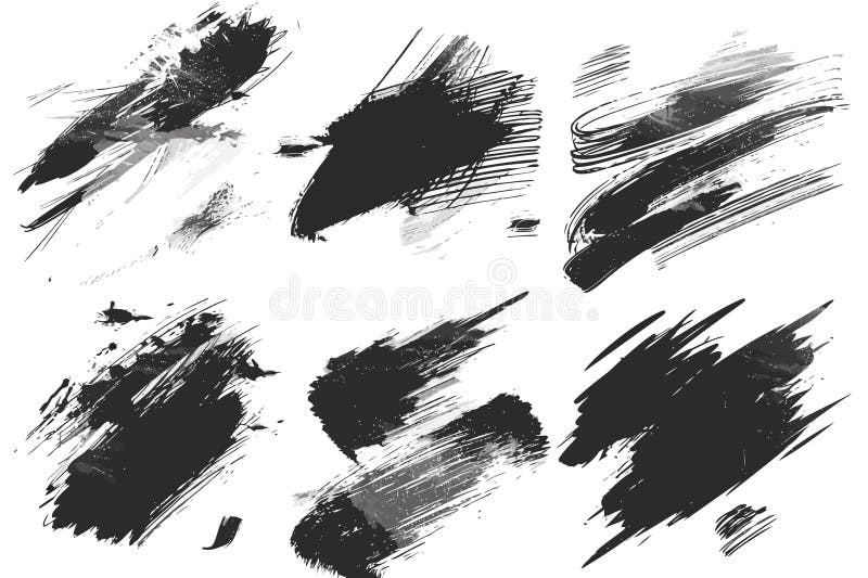 Hand Draw Grunge Scribble Shapes Isolated Illustration Stock Vector ...
