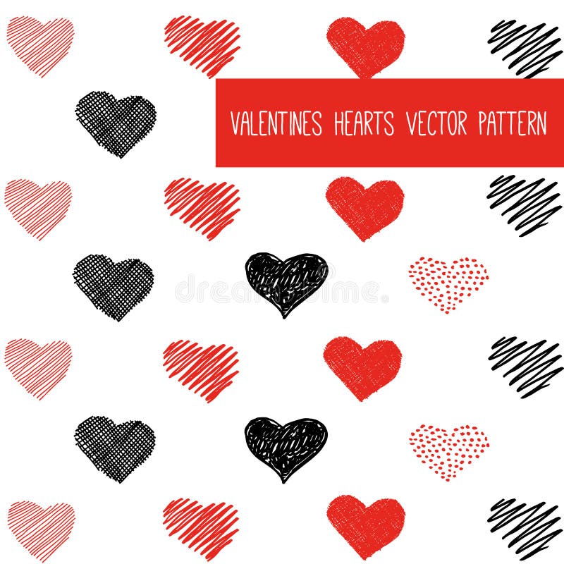 Hand draw heart pattern stock vector. Illustration of ornament - 78640946