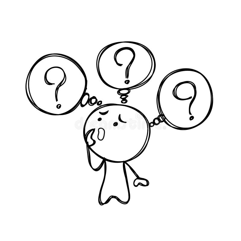 Little boy having doubts stock vector. Illustration of cute - 31997227