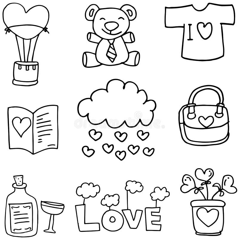 Doodle Romance Theme Hand Draw Stock Illustrations – 37 Doodle Romance ...