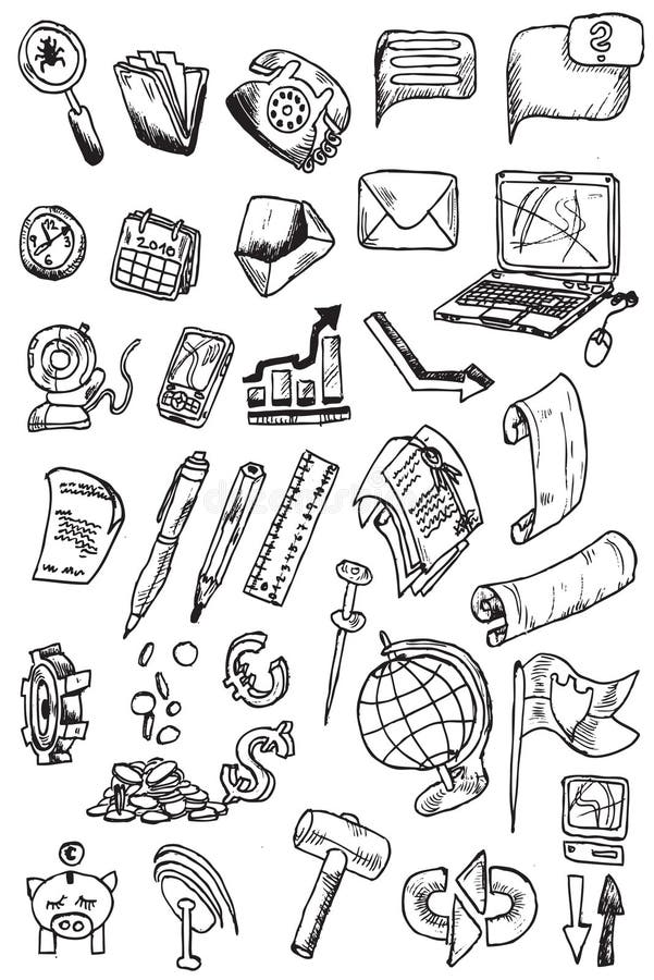 Hand Draw Money Icon Collection Stock Vector - Illustration of money ...