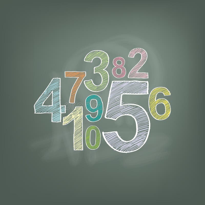 Hand Draw Number on Chalkboard Stock Vector - Illustration of education ...