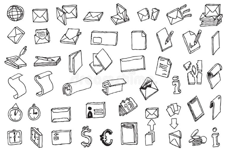 Draw Communication Icon Set Stock Illustrations – 4,463 Draw ...
