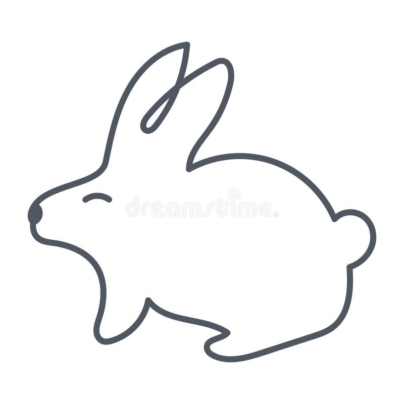 Hand Draw Rabbit Sketch Icon Vector Stock Vector - Illustration of ...