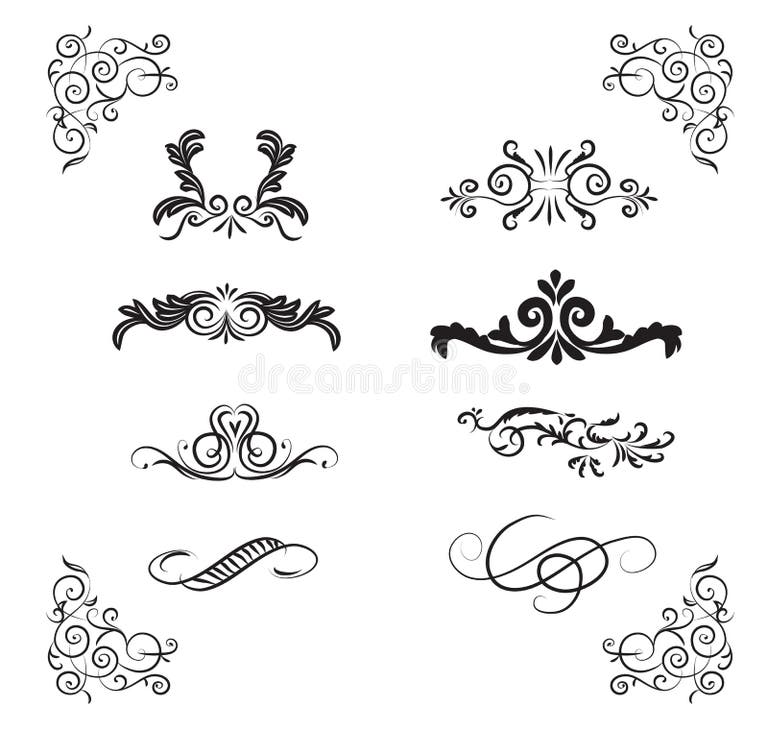 Hand Draw Rayal Element Design Stock Vector - Illustration of ...