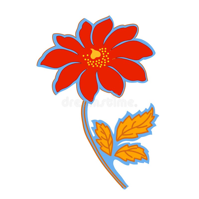 Hand draw red flowers stock vector. Illustration of seasonal - 30636383