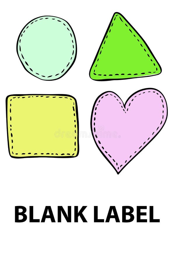 Hand Draw Sketch of Blank Label Stock Vector - Illustration of triangle ...