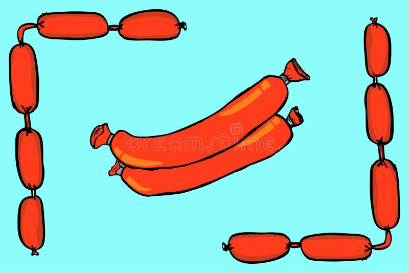 Sausage Border Stock Illustrations – 735 Sausage Border Stock ...
