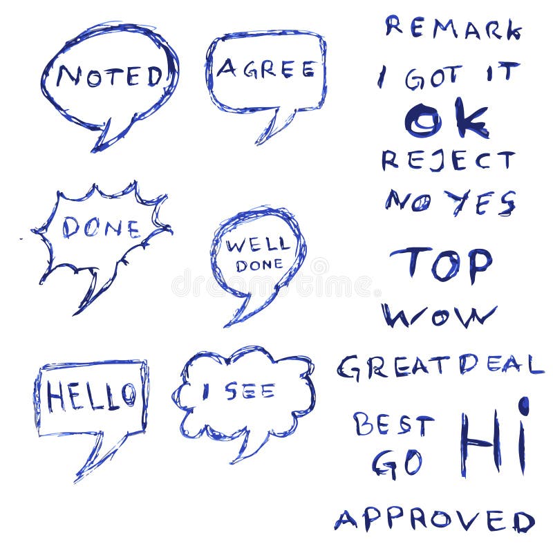 Hand Draw Sketch of Bubble Chat and Text Stock Vector - Illustration of ...