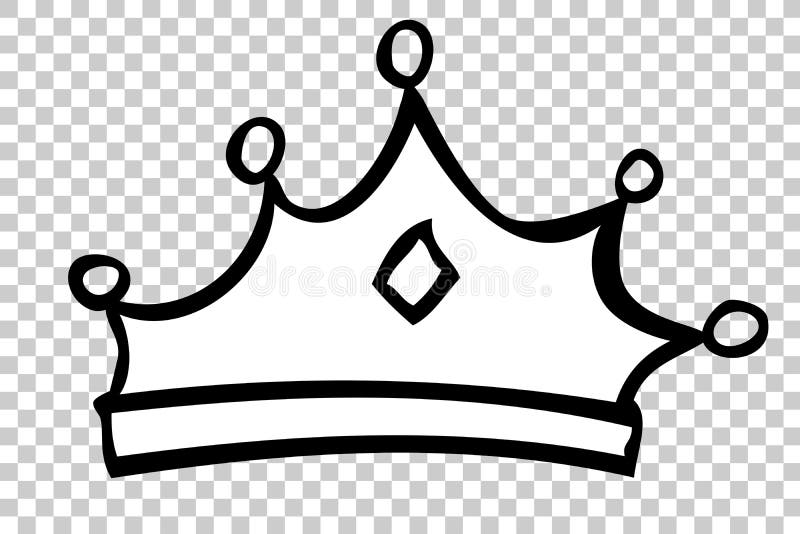 Hand Draw Sketch of Crown, at Transparent Effect Background Stock ...