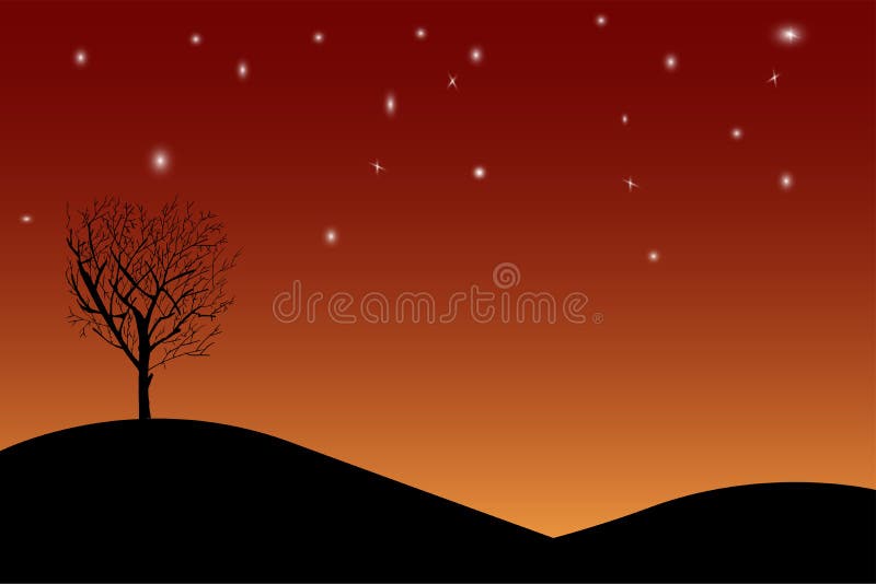 Silhouette Dead Death Tree, Simple Hand Draw Doodle, Isolated on White ...