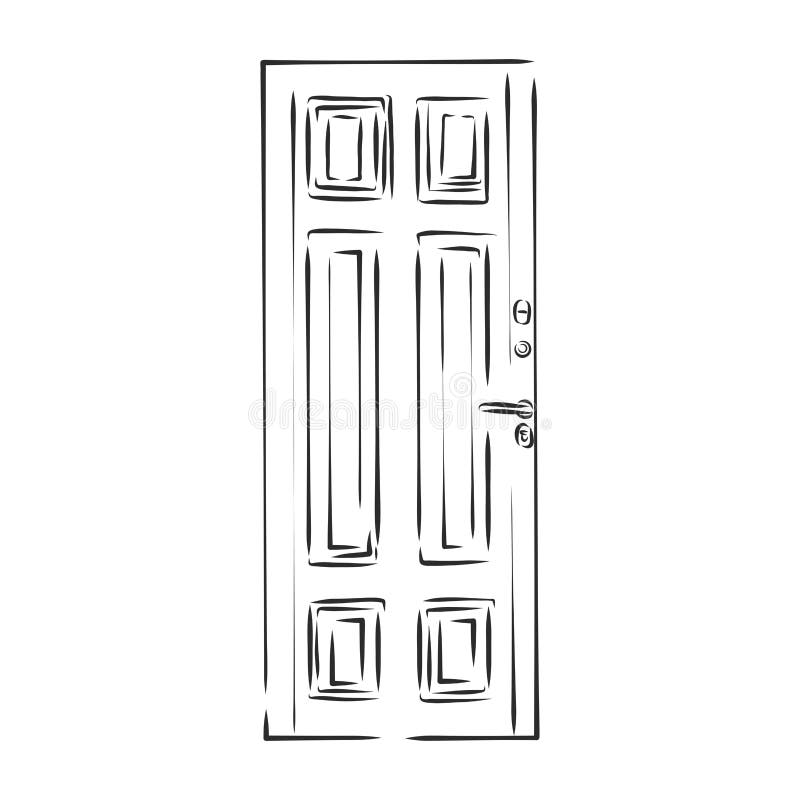 Hand Draw Sketch of Doors. Door, Vector Sketch Illustration Stock ...