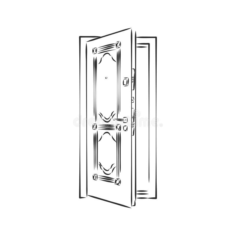 Hand Draw Sketch of Doors. Door, Vector Sketch Illustration Stock ...