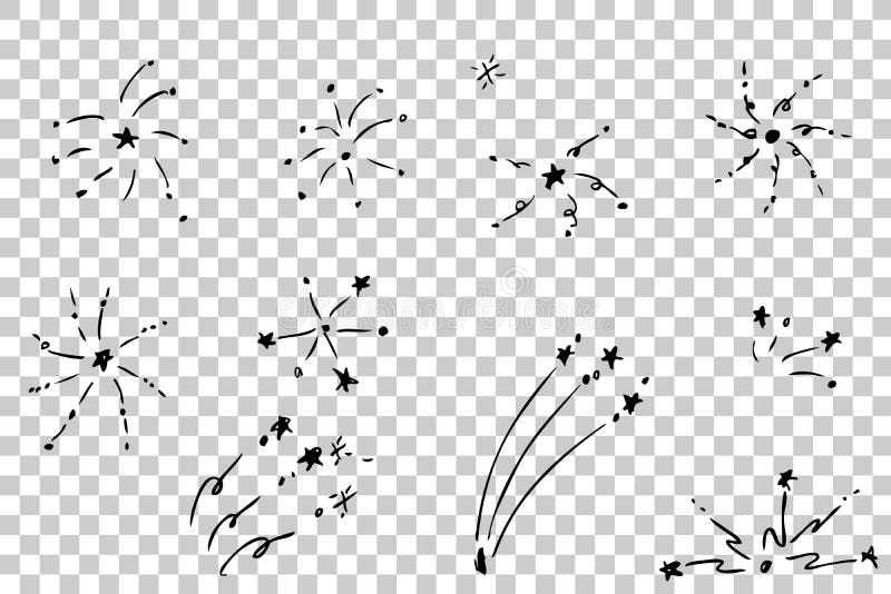 Hand Draw Sketch of Fire Works Stock Vector - Illustration of ...
