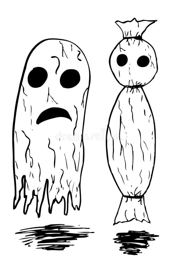 Hand Draw sketch, Ghost stock illustration. Illustration of sketch ...
