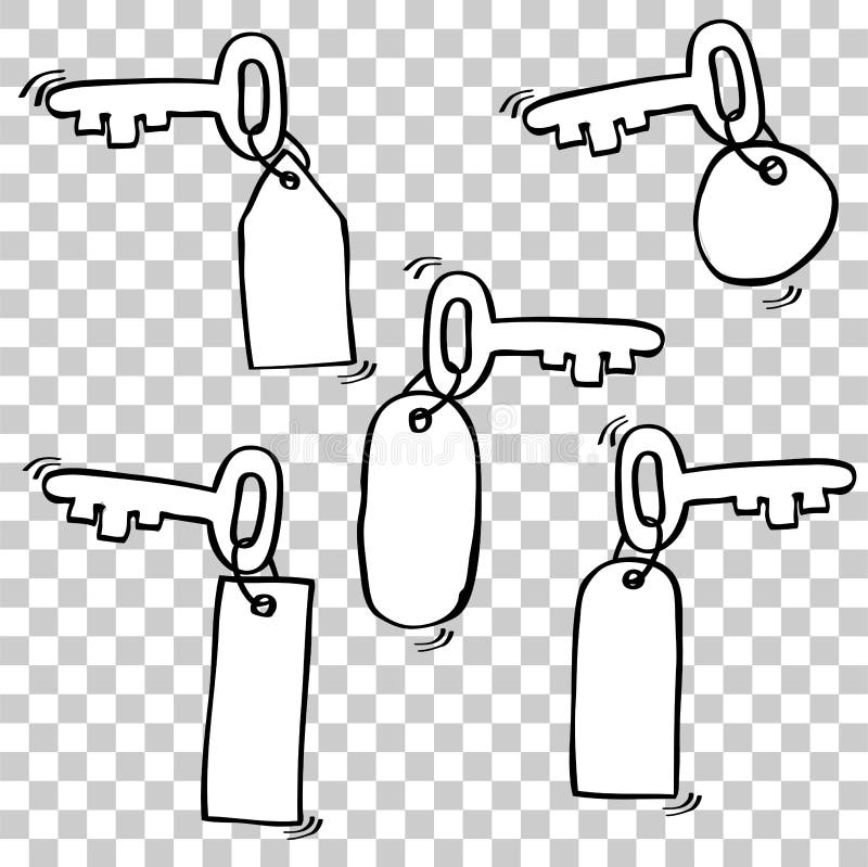 Hand Draw Sketch, Key, at Transparent Effect Background Stock Vector ...