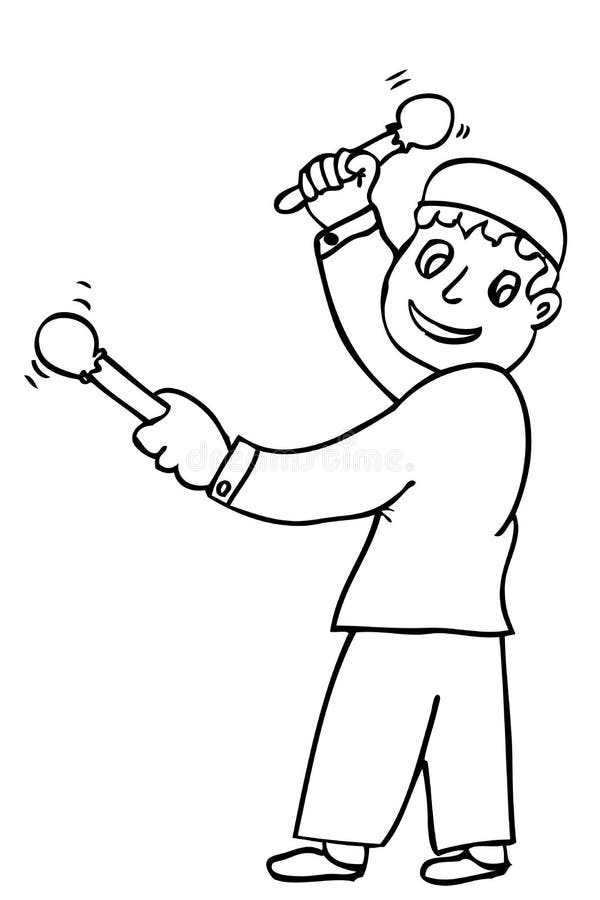 Hand Draw Sketch, Man Boy - Hit Something Stock Vector - Illustration ...