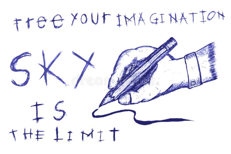 Hand Draw Sketch Man Hand Writing Stock Vector - Illustration of ...