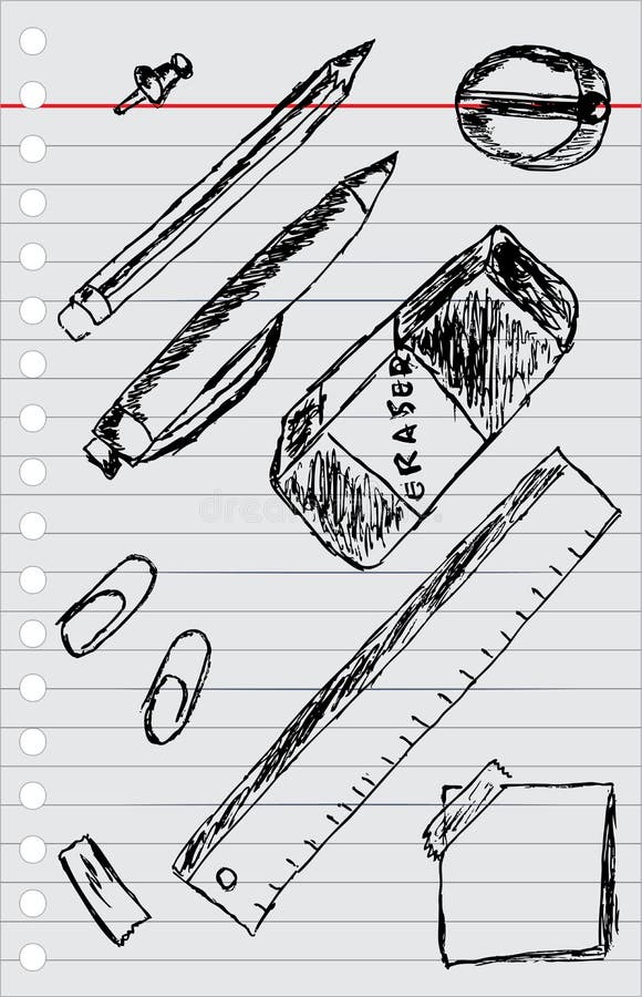 Hand Draw Sketch School Stuff Stock Illustrations – 95 Hand Draw Sketch ...
