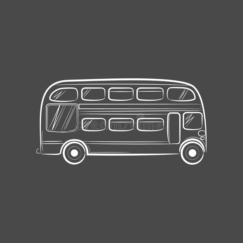 Hand Draw Sketch Transportation Travel Icon Bus Stock Vector ...