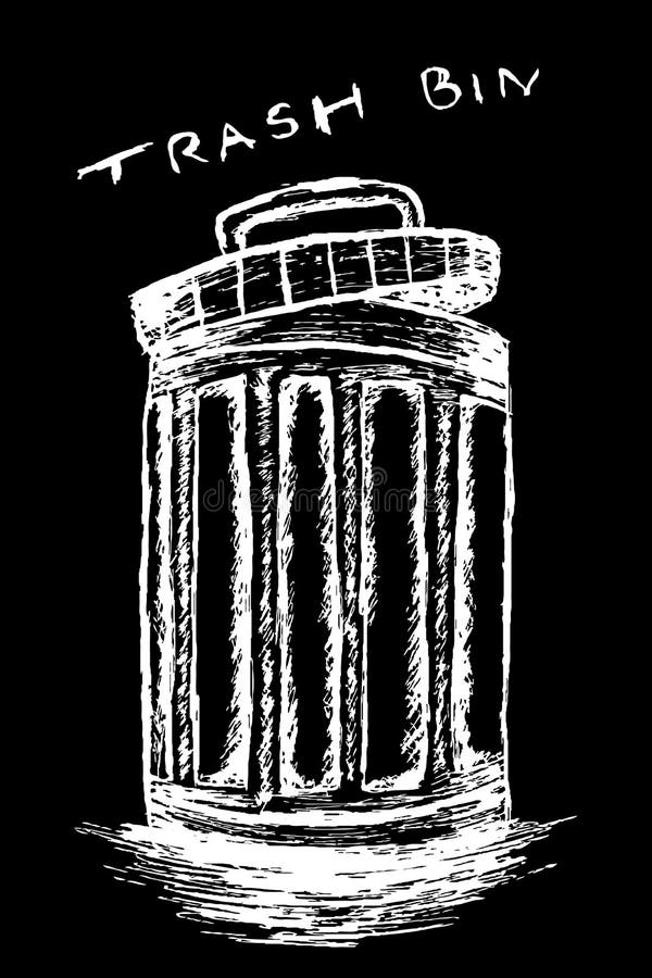 Hand Draw Sketch, Trash and Trash Bin Stock Vector - Illustration of ...