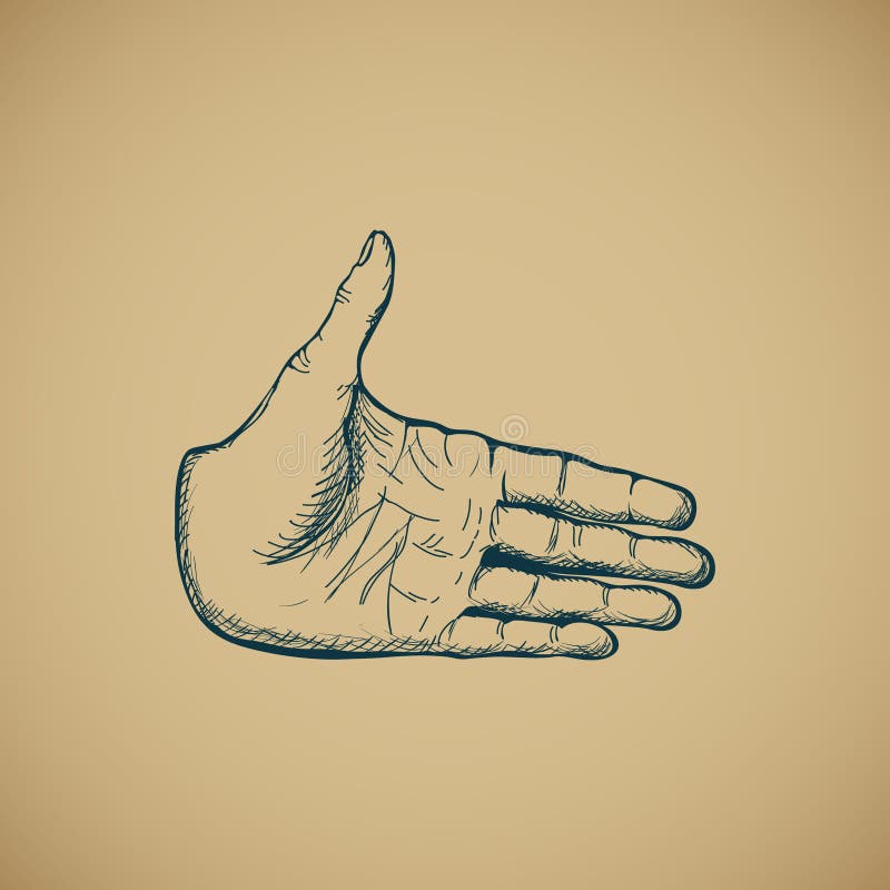 Hand Draw Sketch of Vintage Style Hand Vector Stock Vector ...