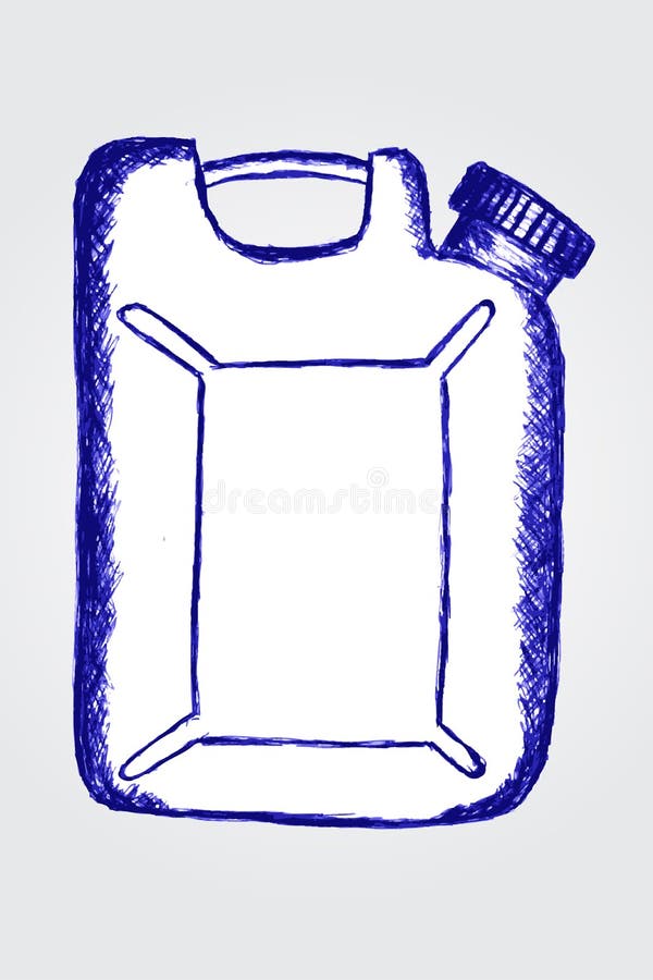 Hand Draw Sketch White Plastic Container Stock Vector - Illustration of ...