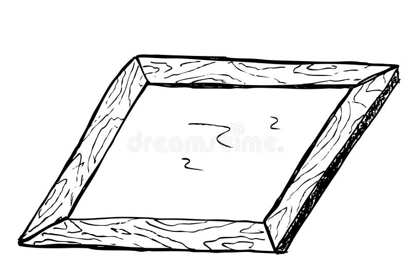 Hand Draw Sketch, Wooden Frame Stock Vector - Illustration of antique ...
