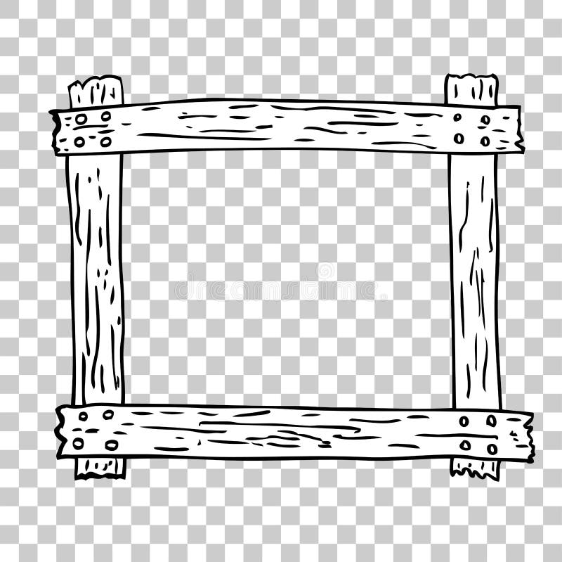 Hand Draw Sketch of Wooden Frame Stock Vector - Illustration of surface ...
