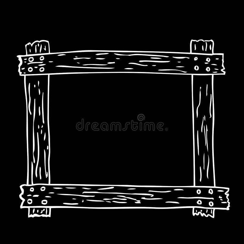 Hand Draw Sketch of Wooden Frame Stock Vector - Illustration of natural ...