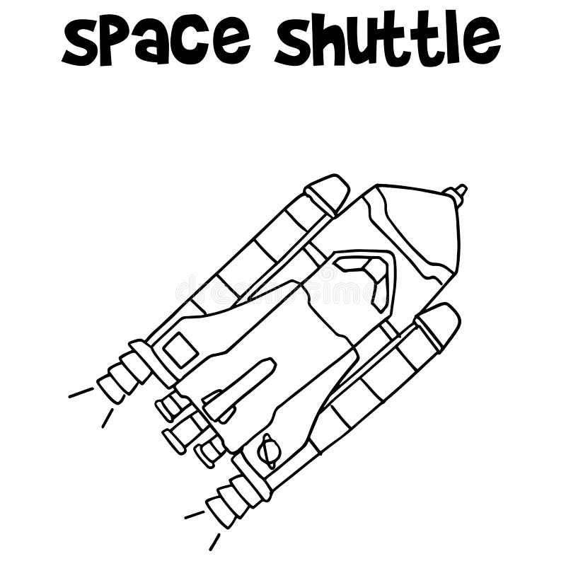 Hand draw of space shuttle stock vector. Illustration of speed - 85599476