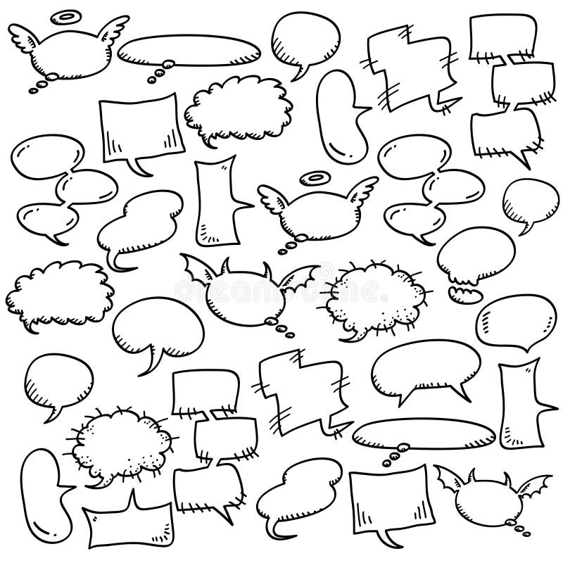 Hand draw speech bubbles stock vector. Illustration of comics - 25984176