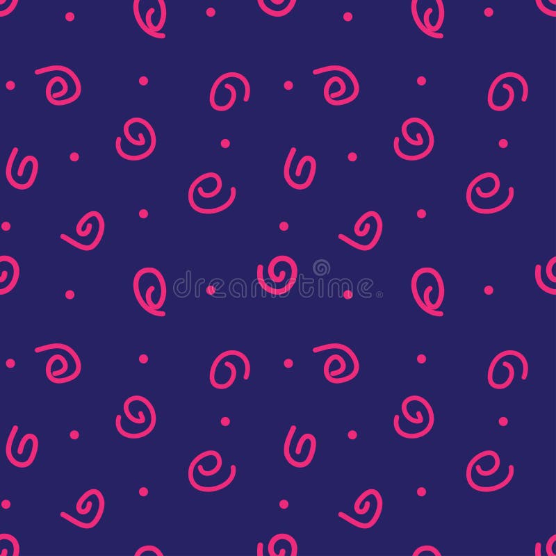 Hand Draw Spiral Object Abstract Style Design Colorful Seamless Pattern ...