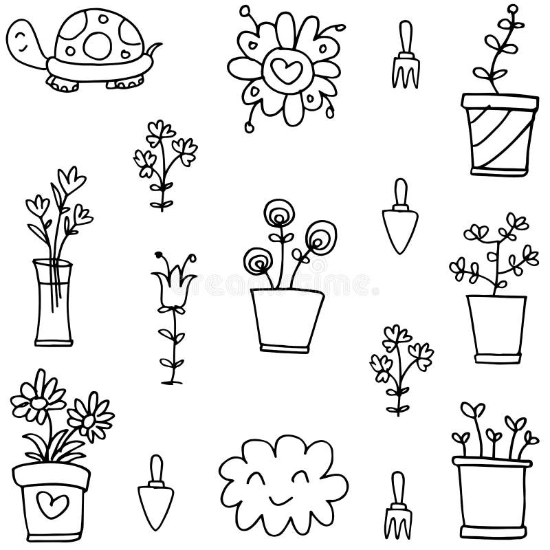 Hand Draw of Spring Doodle Set Stock Vector - Illustration of ...