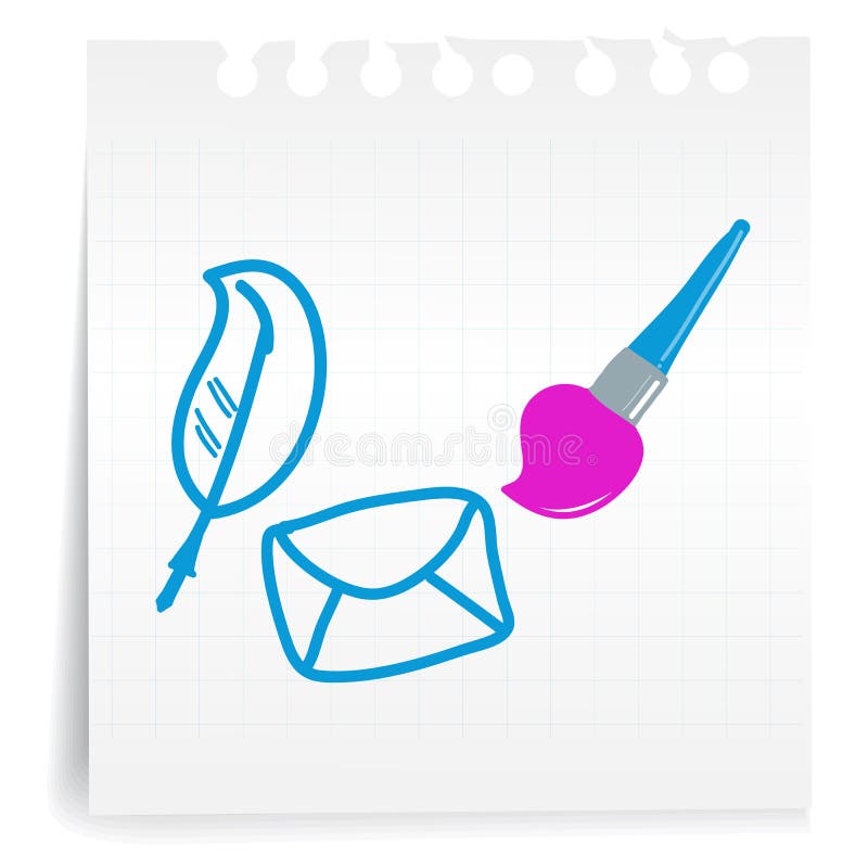 Stationery on paper Note stock vector. Illustration of pencil - 30299790