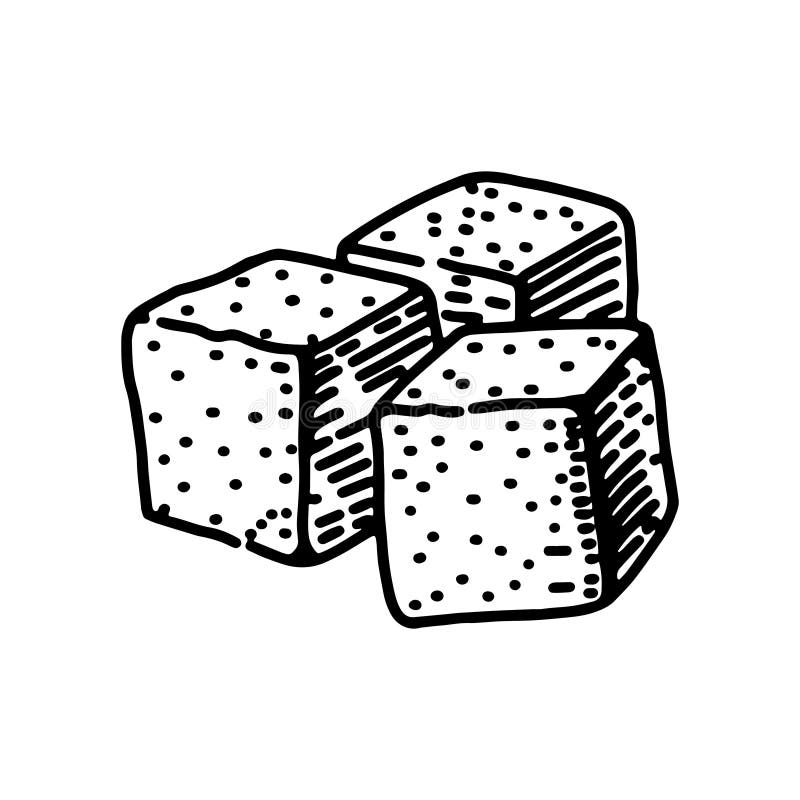 Hand Draw of Sugar Cubes. Vector Illustration Stock Vector ...