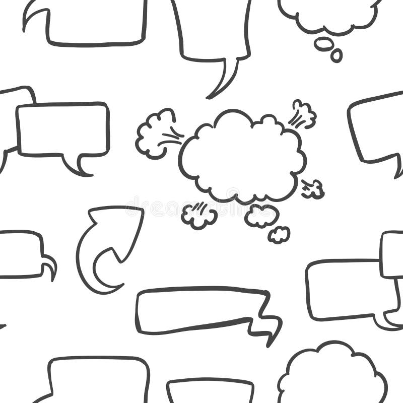 Hand Draw of Text Balloon Doodles Stock Vector - Illustration of bubble ...